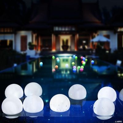 6 PCS White LED Floating Ball Lights | Oriental Trading