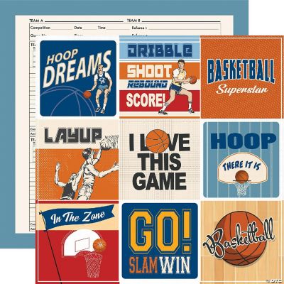Slam Dunk Double-Sided Cardstock 12"X12"-4X4 Journaling Cards