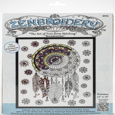 Design Works/Zenbroidery Stamped Embroidery Kit 14"X18"-Trendy Dream ...
