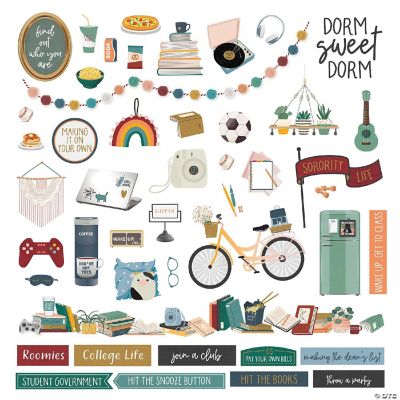 Campus Life Stickers 12"X12"-Girl Elements | Oriental Trading