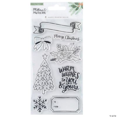 Mittens & Mistletoe Acrylic Clear Stamps 8/Pkg | Oriental Trading