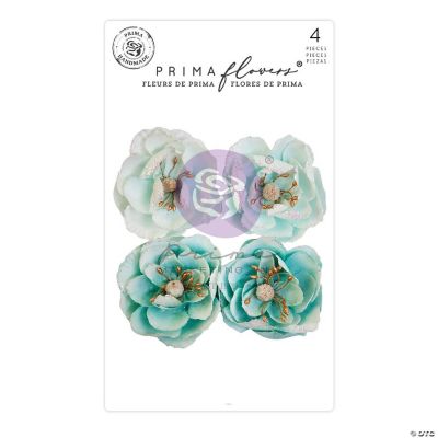 Prima Marketing Paper Flowers 4/Pkg-Postcards From Paradise - Soft Breeze