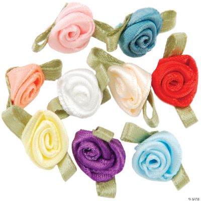 Offray Ribbon Roses 40/Pkg-Assorted Colors | Oriental Trading