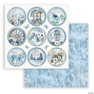 Stamperia Double-Sided Cardstock 12"X12"-Blue Land Rounds | Oriental ...