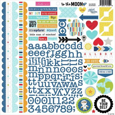 To The Moon Cardstock Stickers 12"X12"-Doohickey | Oriental Trading