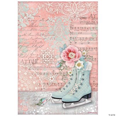 Stamperia Rice Paper Sheet A4-Ice Skates, Sweet Winter