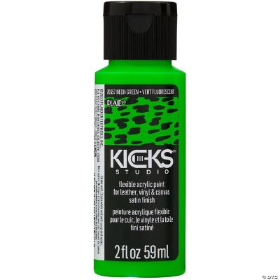 Plaid Kicks Studio Neon Shoe Acrylic Paint 2oz-Neon Green
