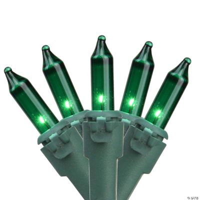 35-Count Green Mini Christmas Light Set 7ft Green Wire