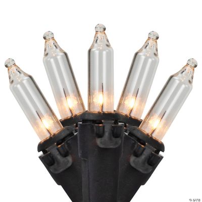 35ct Clear Mini Christmas Light Set 7ft Black Wire