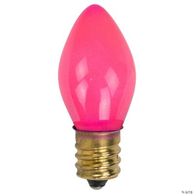 Pack of 25 Opaque Pink C7 Christmas Replacement Bulbs | Oriental Trading