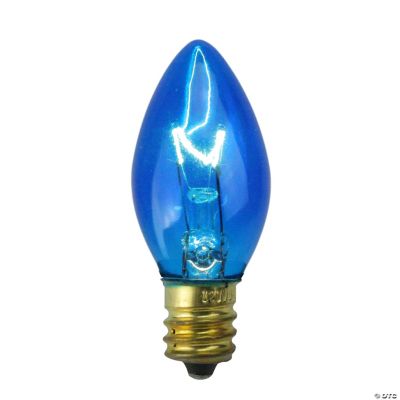 Pack of 25 Blue Transparent C7 Christmas Replacement Bulbs