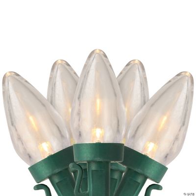 25ct Warm White LED C7 Christmas Lights - 16ft Green Wire | Oriental ...