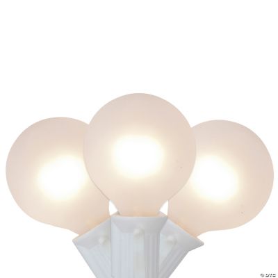 10-Count Frosted White G40 Globe Christmas Light Set - 9ft White Wire