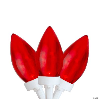 25 Count Red LED C9 Christmas Lights 16 ft White Wire