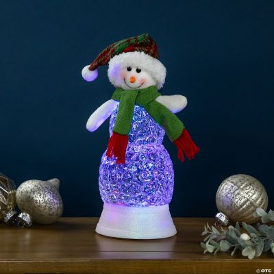 LED Lighted Acrylic Snowman Christmas Snow Globe - 11" | Oriental Trading