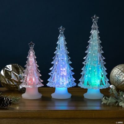 LED Lighted Color Changing Acrylic Christmas Tree Decorations - 8.5 ...