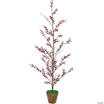 Potted Berry Artificial Christmas Twig Tree - Unlit - 4' | Oriental Trading