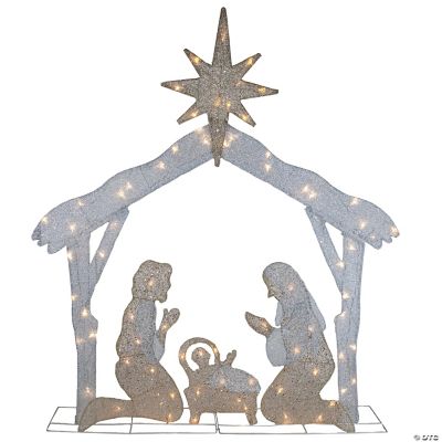 44" LED Lighted Holy Family Nativity Scene Outdoor Christmas Decoration