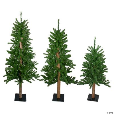 Set of 3 Alpine Artificial Christmas Trees 3' 4'and 5'- Unlit ...