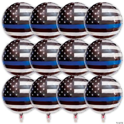 Havercamp's Police-Thin Blue Line Pattern 18" Round Mylar Balloon ...