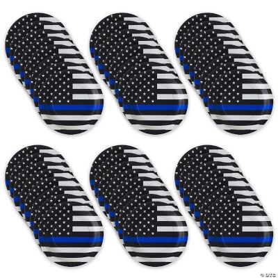 Havercamp Police-Thin Blue Line 9" Plates (48 Pack)! 48 Lg. Round ...