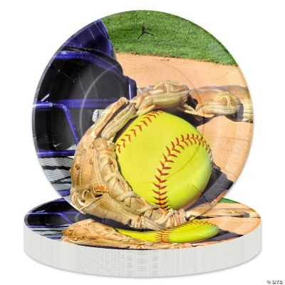 Havercamp Softball 9" Party Plates (24 Pack). Girl'S Fastpitch Softball ...