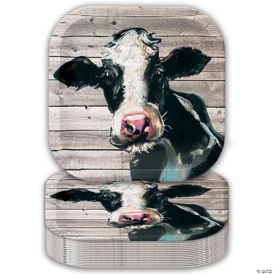 Havercamp Cow 9" Plates On Barnwood (24 Pcs.)! Authentic And Iconic Cow ...