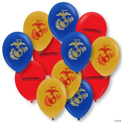 U.S. Marines Party Balloons (12Pcs) 12" Latex Balloons In Red, Gold ...