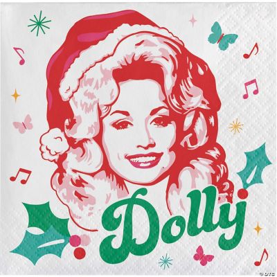 Dolly Parton Holly Dolly Christmas Paper Cocktail Napkins, 48 ct