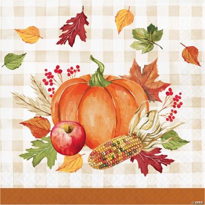 Creative Converting Hello Harvest Pumpkins & Fall Foilage Paper Napkins ...