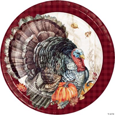 Creative Converting Timeless Turkey Thanksgiving Dinner Paper Plates, 24 ct