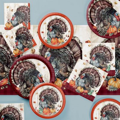 Creative Converting Timeless Turkey Thanksgiving Tableware Set, Serves 8