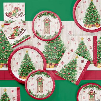Creative Converting Vintage Christmas Tree Tableware Set, Serves 8
