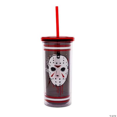 Friday The 13th Jason Mask Carnival Cup With Lid and Straw Holds 20 ...