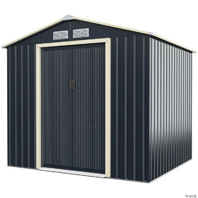 Outdoor Tool Storage Shed Large Utility Storage House w/ Sliding Door ...