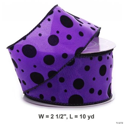 2.5 x 10 Fun Polka Dot Satin Ribbon for Crafting & Gift Wrapping ...