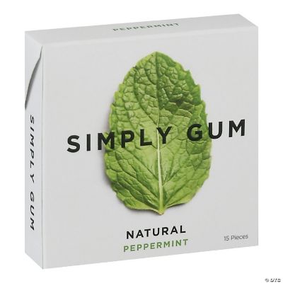 Simplygum Gum Peppermint Natural 15 Pieces (Pack of 12) | Oriental Trading
