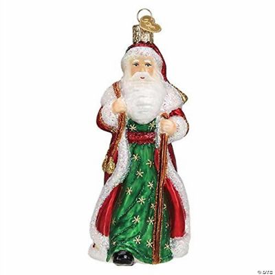 Old World Christmas Father Christmas w Bells Glass Blown Ornament ...
