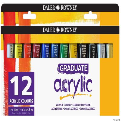 Daler-Rowney Graduate Acrylic Paint Set 22ml 12/Pkg-Assorted Colors ...