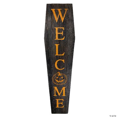 Rustic Farmhouse 4ft Reclaimed Wood Standing Halloween Coffin Welcome ...