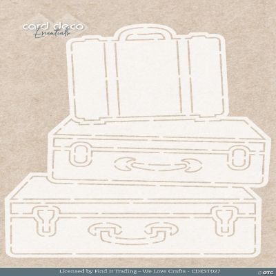 Find It Trading Card Deco Essentials Stencil-Suitcase, Rose Decorations ...