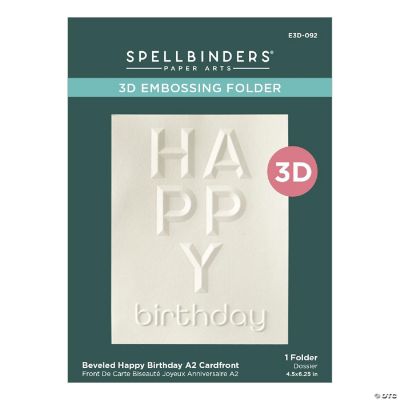 Spellbinders 3D Embossing Folder -Beveled Happy Birthday A2 Cardfront ...