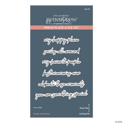 Spellbinders BetterPress Press Plate & Die Set-Family Sentiments ...
