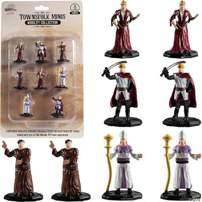 Townsfolk Mini Fantasy Figures - Nobility Class - 8pc Hand-Painted Non ...