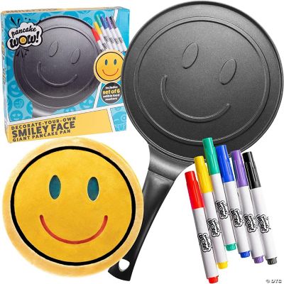 Smiley Face Pancake Pan - Large 10" Nonstick Skillet w 6 Edible Food ...
