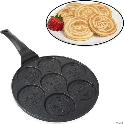 Smiley Face Pancake Pan -100% Non-stick Pan Cake Griddle with 7 Unique ...
