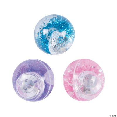 Mini Light-Up Glitter Bouncy Balls - 12 Pc. - Less Than Perfect ...