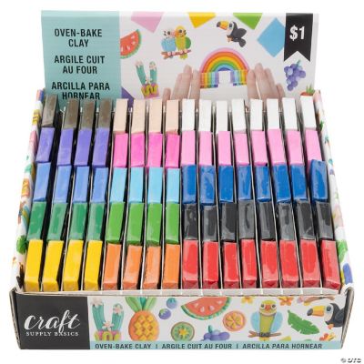 American Crafts Oven-Bake Clay Counter Display 80pcs-15 Assorted Colors ...