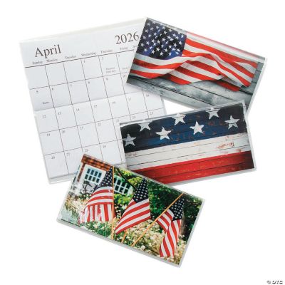 6 1/2" x 3 1/2" 2026 - 2027 Patriotic US Flag Pocket Planner Calendars ...