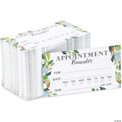 200 Count Appointment Reminder Cards with Green Foliage Design, Double ...